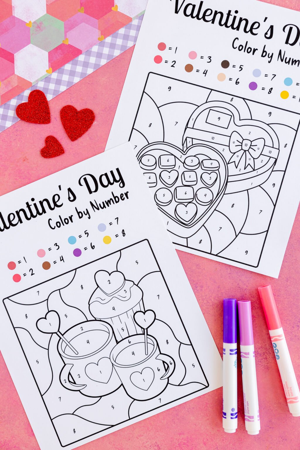 Free Valentine's Day Color by Number Pages - Play Party Plan