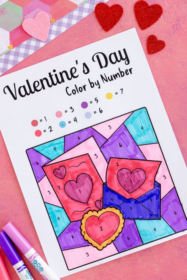 Free Valentine's Day Color by Number Pages - Play Party Plan