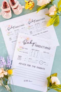 Free Printable Baby Shower Predictions & Advice Cards