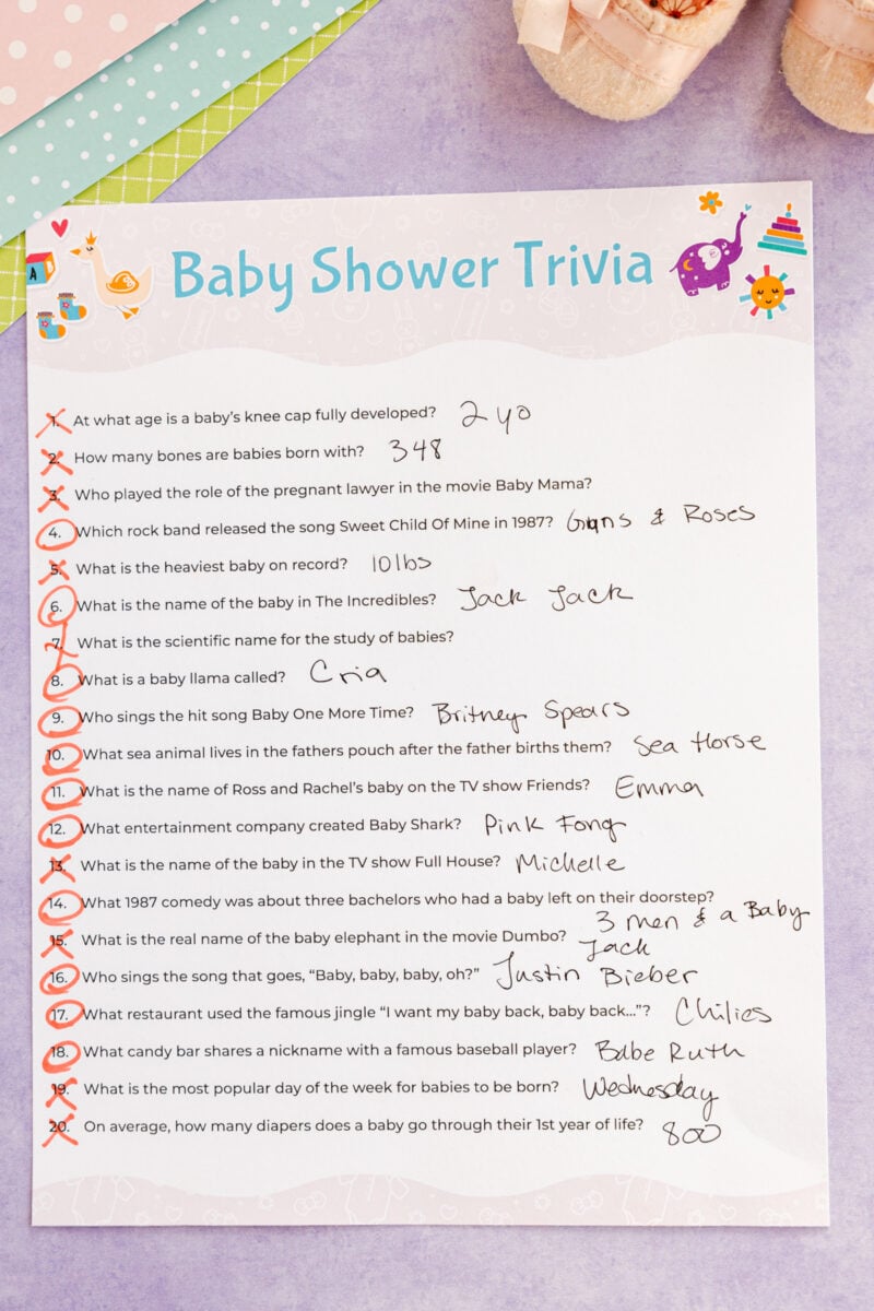 Free Printable Baby Shower Trivia Game - Play Party Plan