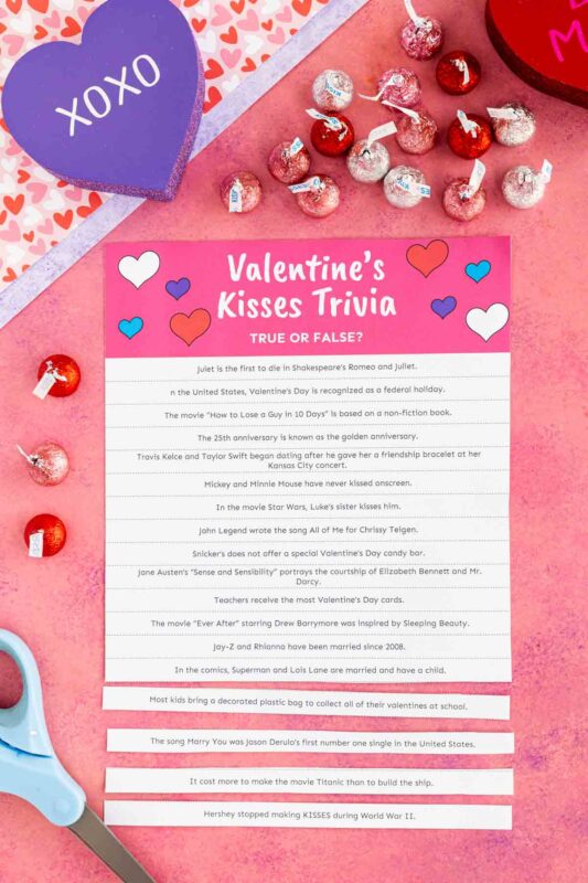 Valentine's Kisses Valentine's Day Trivia Game - Play Party Plan