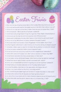 Printable Easter Trivia Questions and Answers