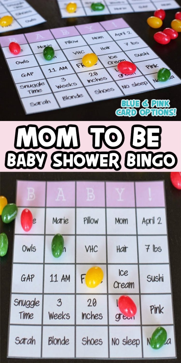 Free Printable Baby Shower Bingo (40 Cards) - Play Party Plan