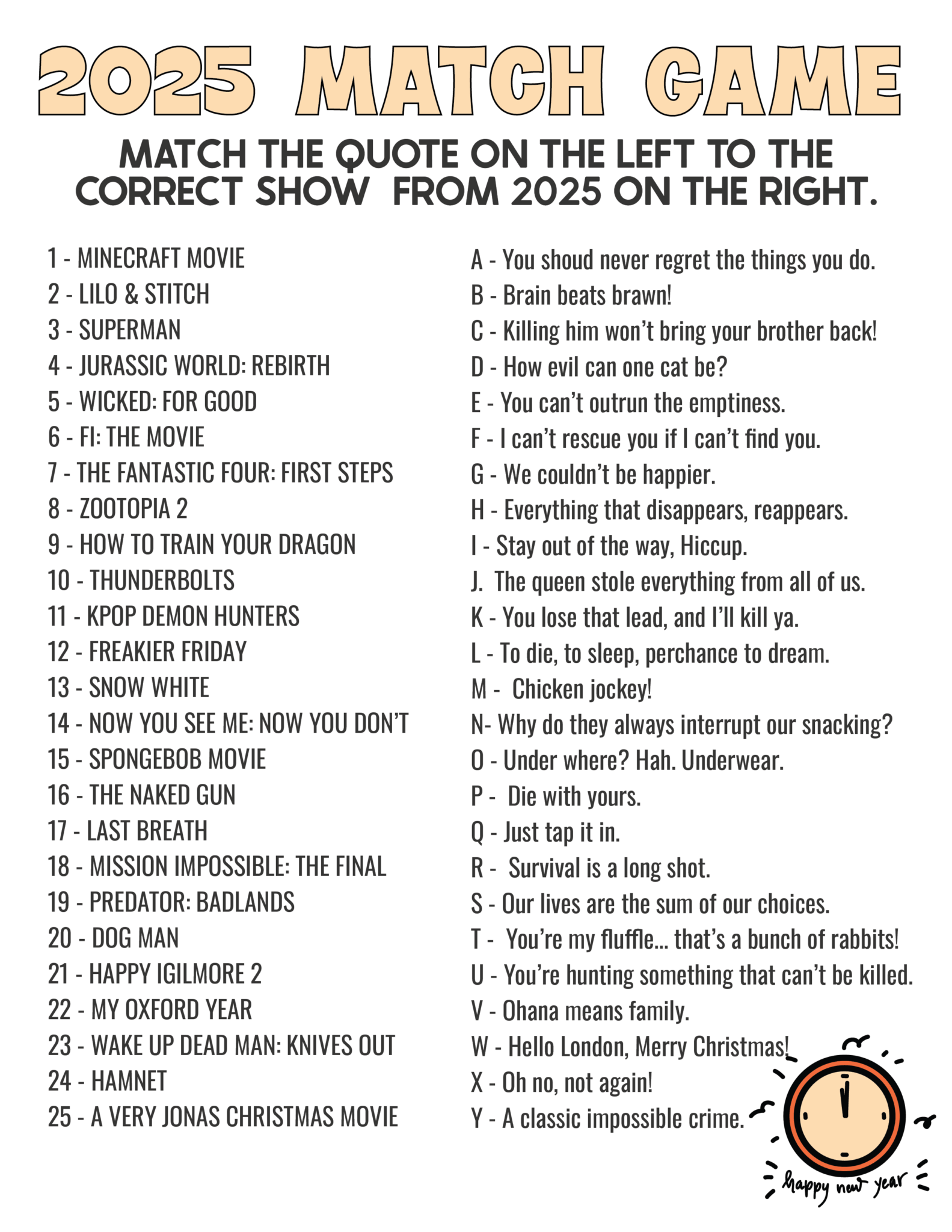 Free Printable 2025 New Year's Eve Trivia Games - Play Party Plan