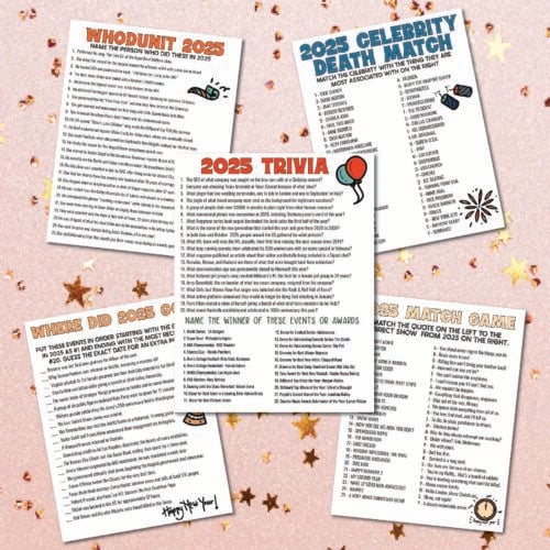 Free Printable 2025 New Year's Eve Trivia Games - Play Party Plan