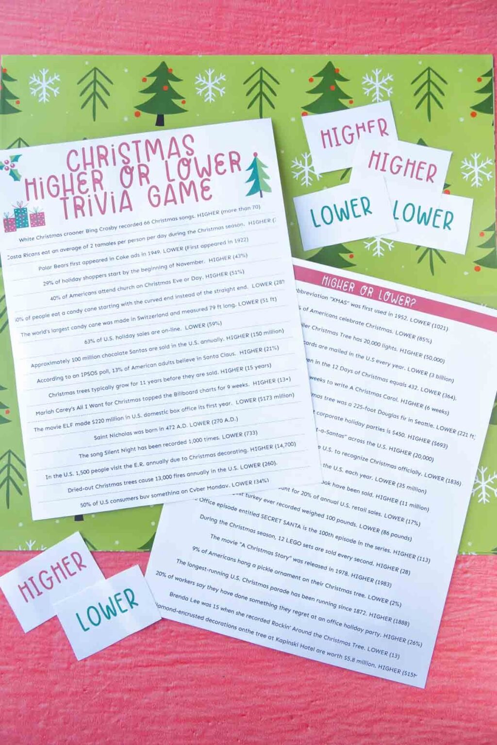 Christmas Higher Lower Trivia Game - Play Party Plan