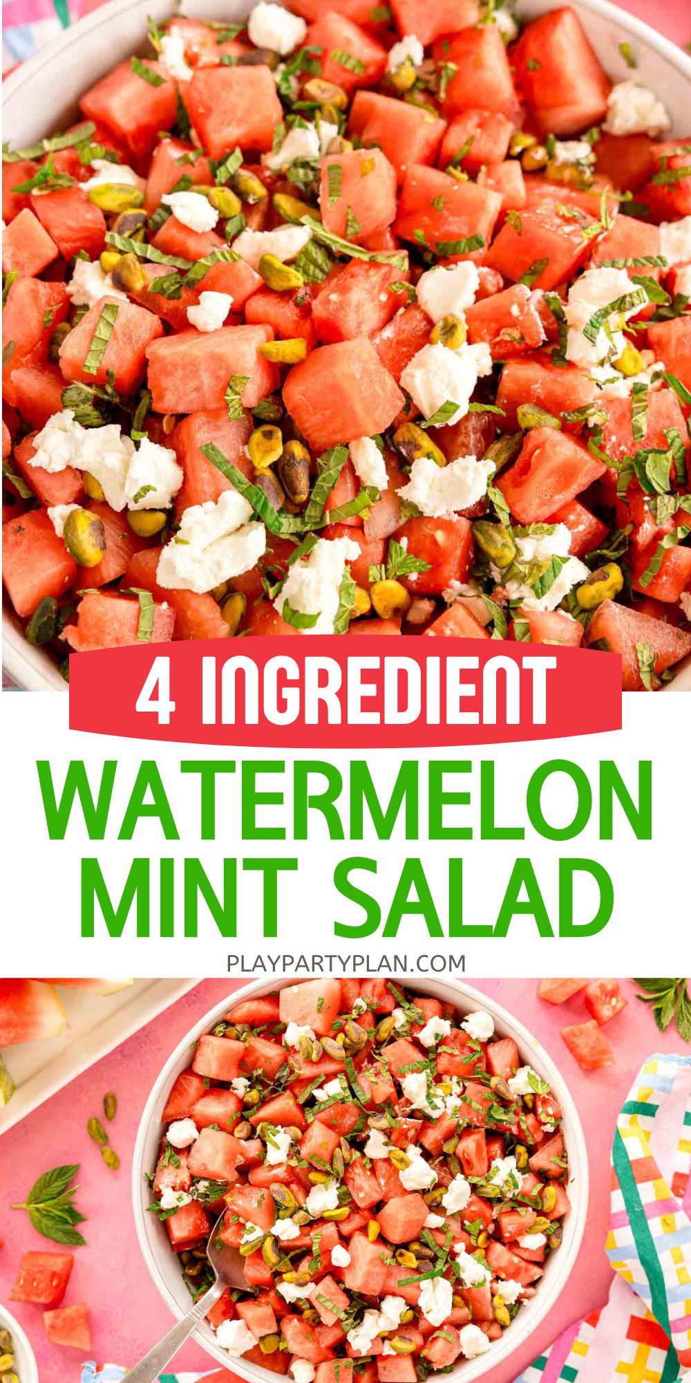 Watermelon Mint Salad - Play Party Plan