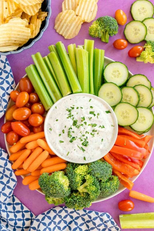 Yogurt Veggie Dip for a Veggie Tray - Play Party Plan