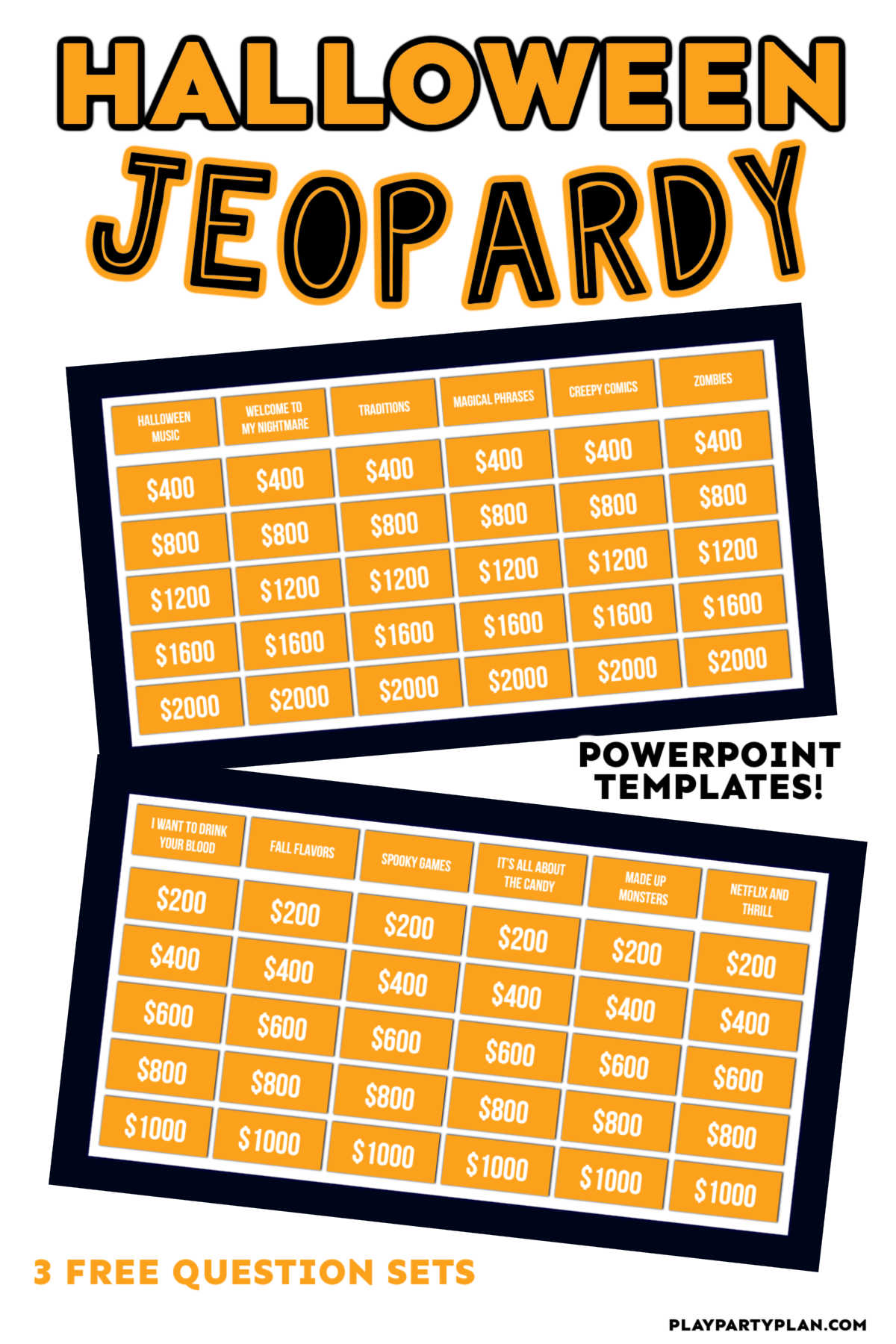 Free Halloween Jeopardy Game (with PowerPoint Templates)