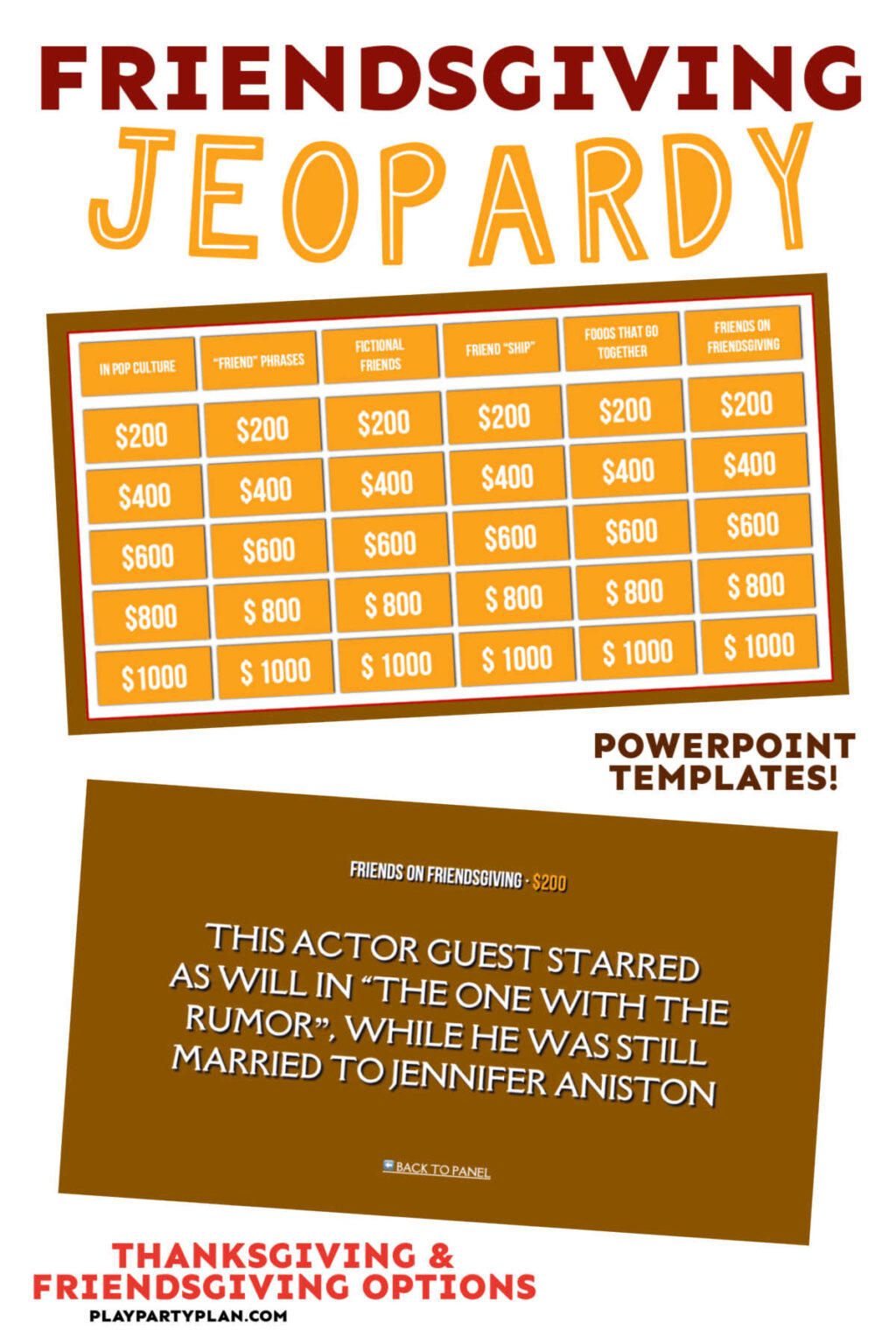 Free Printable Friendsgiving Jeopardy Game - Play Party Plan