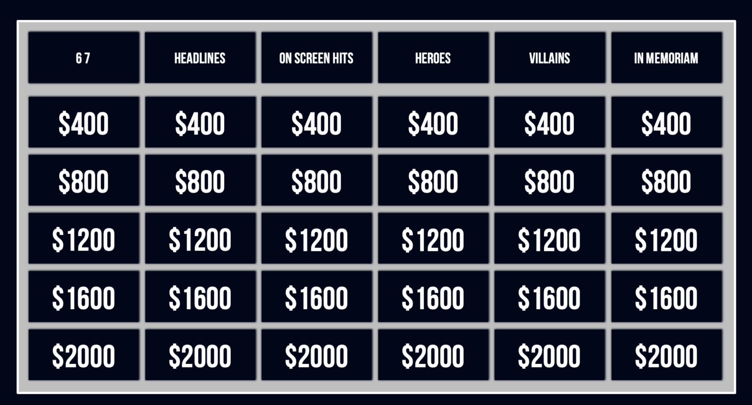 Free Printable 2025 New Year's Eve Jeopardy Game